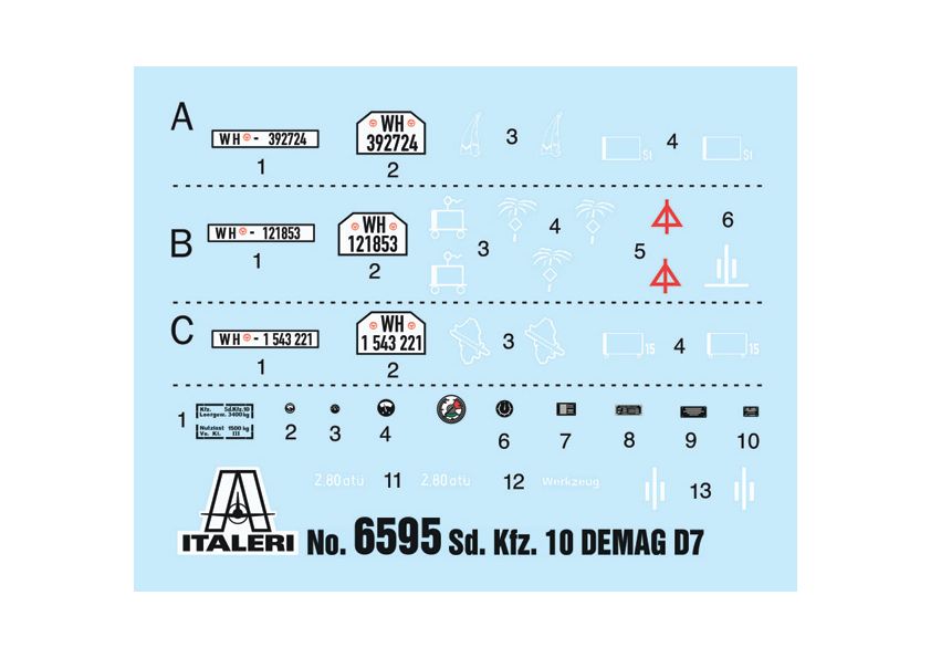 Italeri 6595 Sd. Kfz. 10 Demag D7 with 7,5 cm leIG 18 and crew